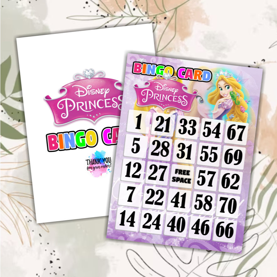 DISNEY PRINCESS Inspired Bingo Cards | Shopee Philippines