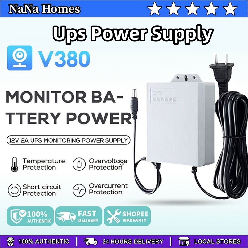 V380 12V 1.5A 5400ma Mini UPS WiFi Router Modem CCTV Backup Battery ...