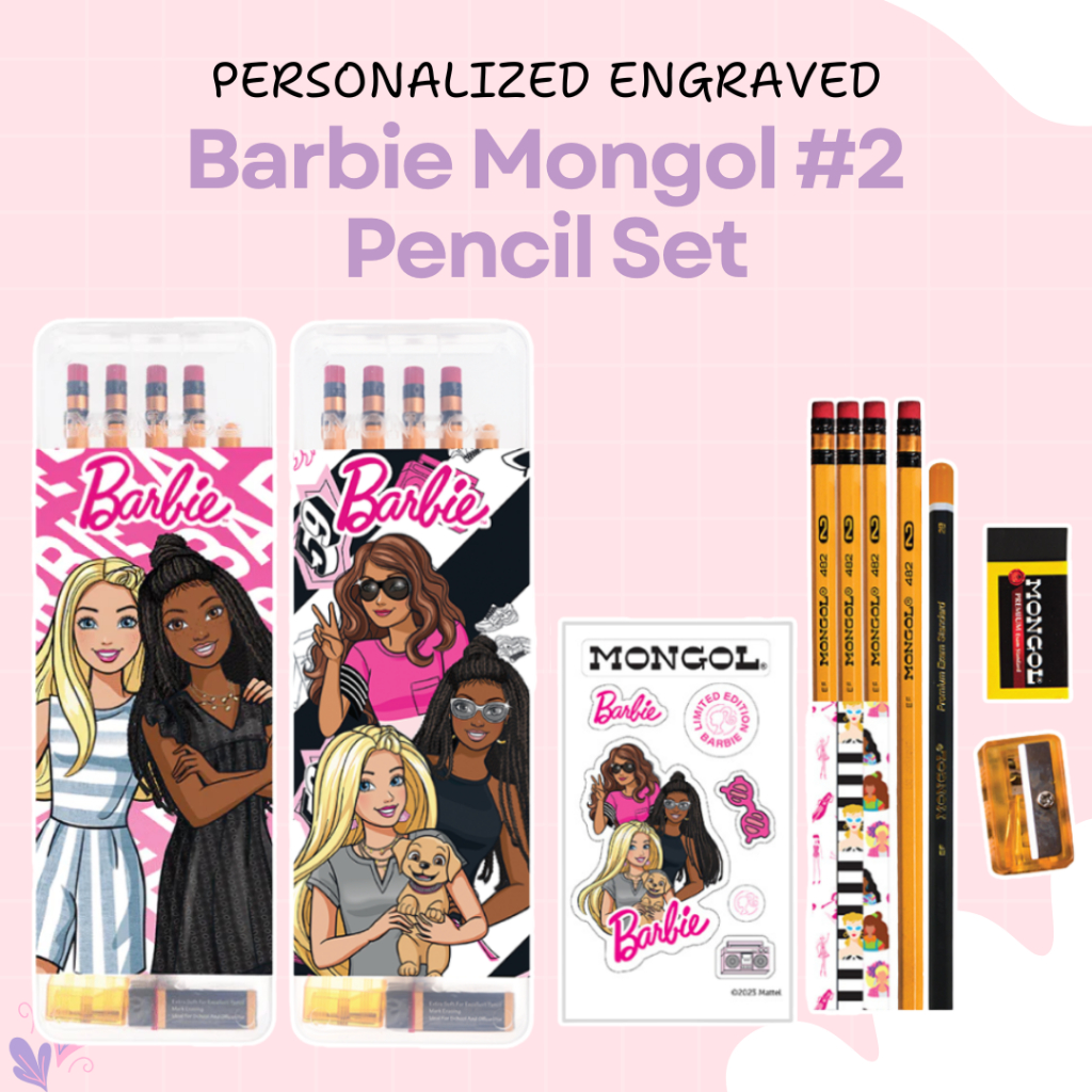 Barbie Mongol #2 Pencil Set with Laser Engraved Name | Shopee Philippines