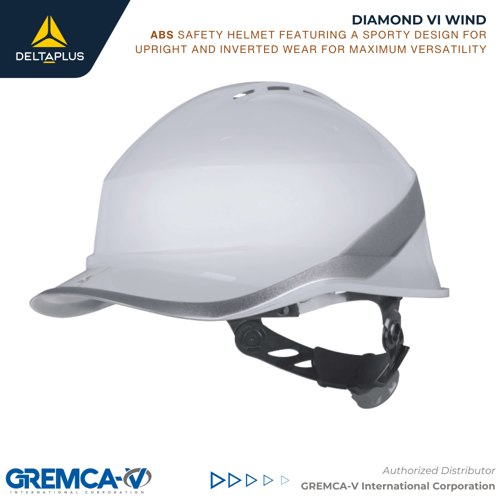 Delta Plus DIAMOND VI WIND White Vented Safety Hard Hat | ABS Helmet ...
