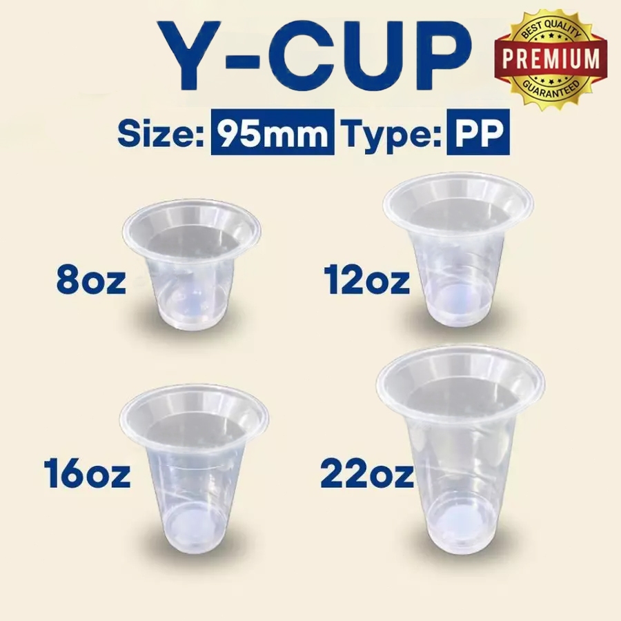 Plastic Milktea Cups Set with Lids (PP Material) - 8oz/12oz/16oz/22oz ...