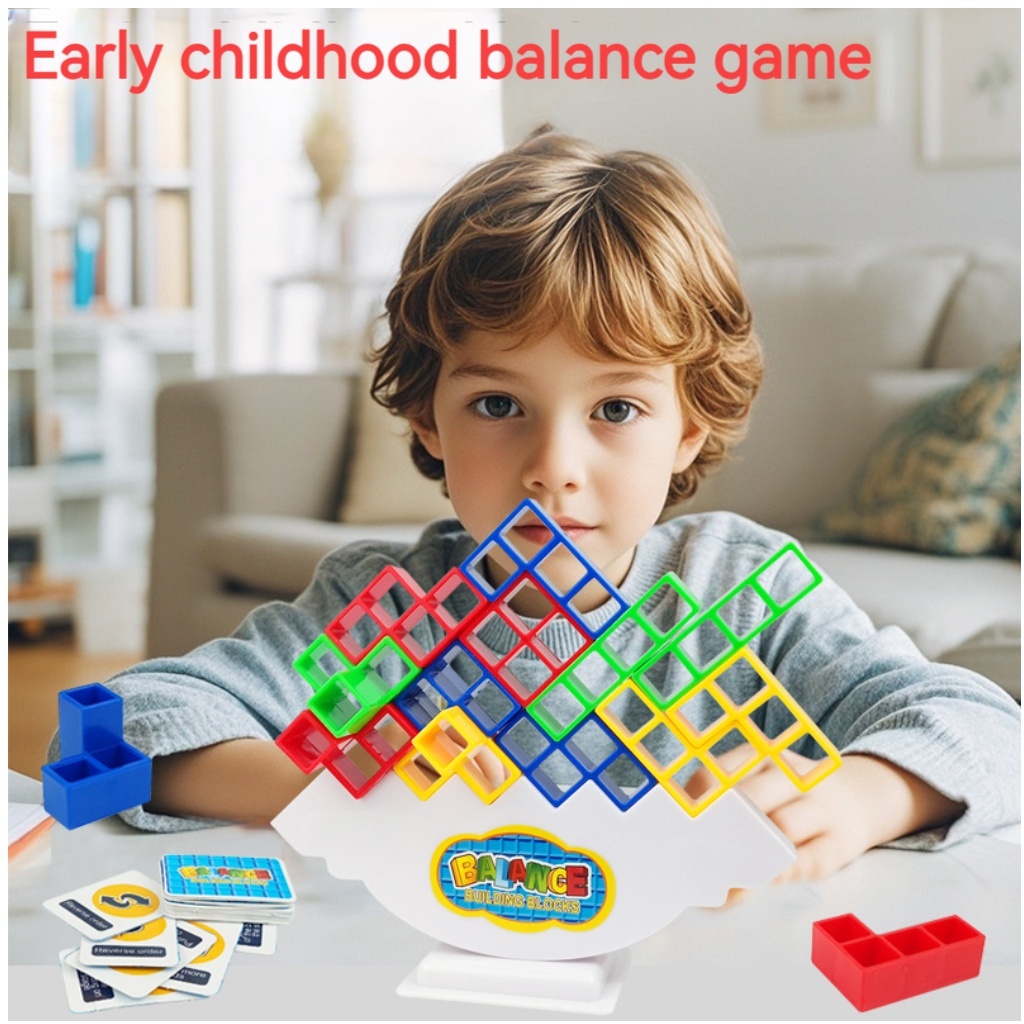 BiBi 48pcs Tetra Tower Balance Stacking Blocks Game Building Blocks Toy ...