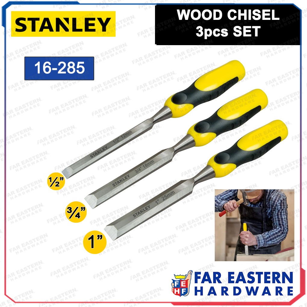 STANLEY DynaGrip Wood Chisel 3pcs Set 1/2" 3/4" 1" 16-285 STHT | Shopee ...