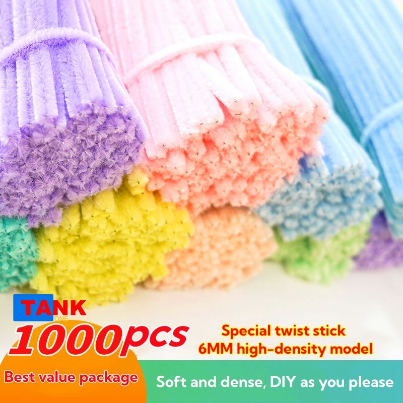 Twisted Stick 100Pcs Fuzzy Wire Chenille Stems Handicraft Material ...