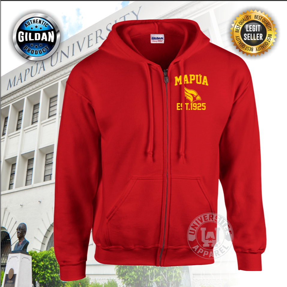 GILDAN Brand Mapua University Hoodie Jacket with Zipper Mapua Red ...