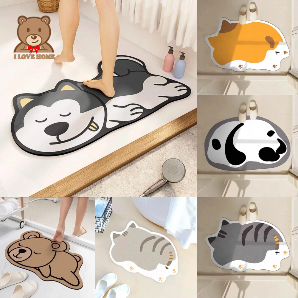 Banyo anti-slip mat sambahayan toilet plush absorbent floor mat banyo ...
