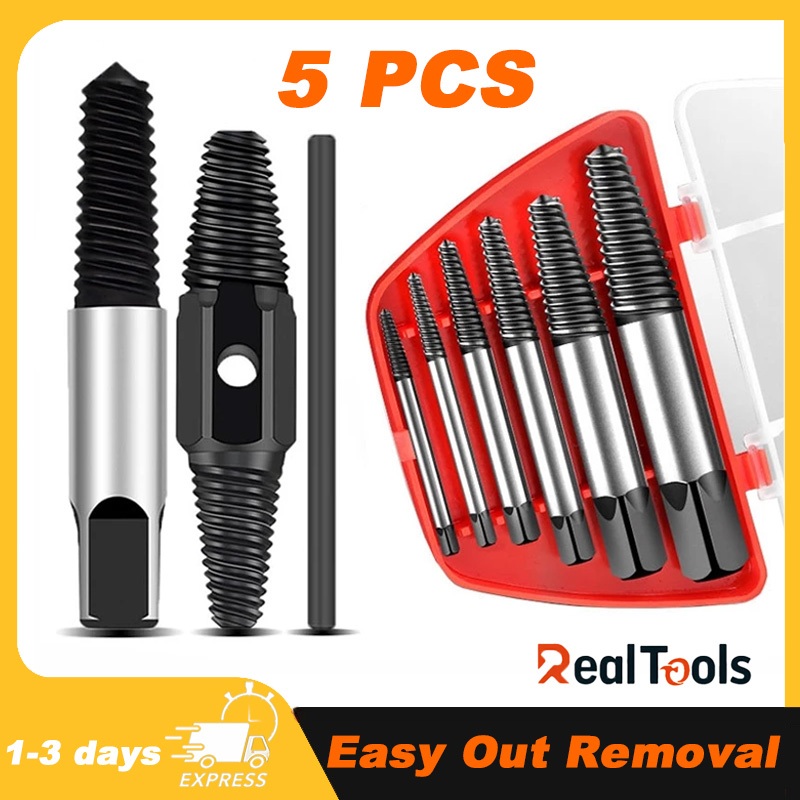 5Pcs Easy Out Drill Bits Broken Damage Bolt Screw Extractor Remover ...