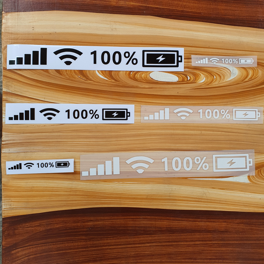 WIFI BATTERY SIGNAL STICKER - CELLPHONE STATUS BAR STICKER - 100% - CAR ...