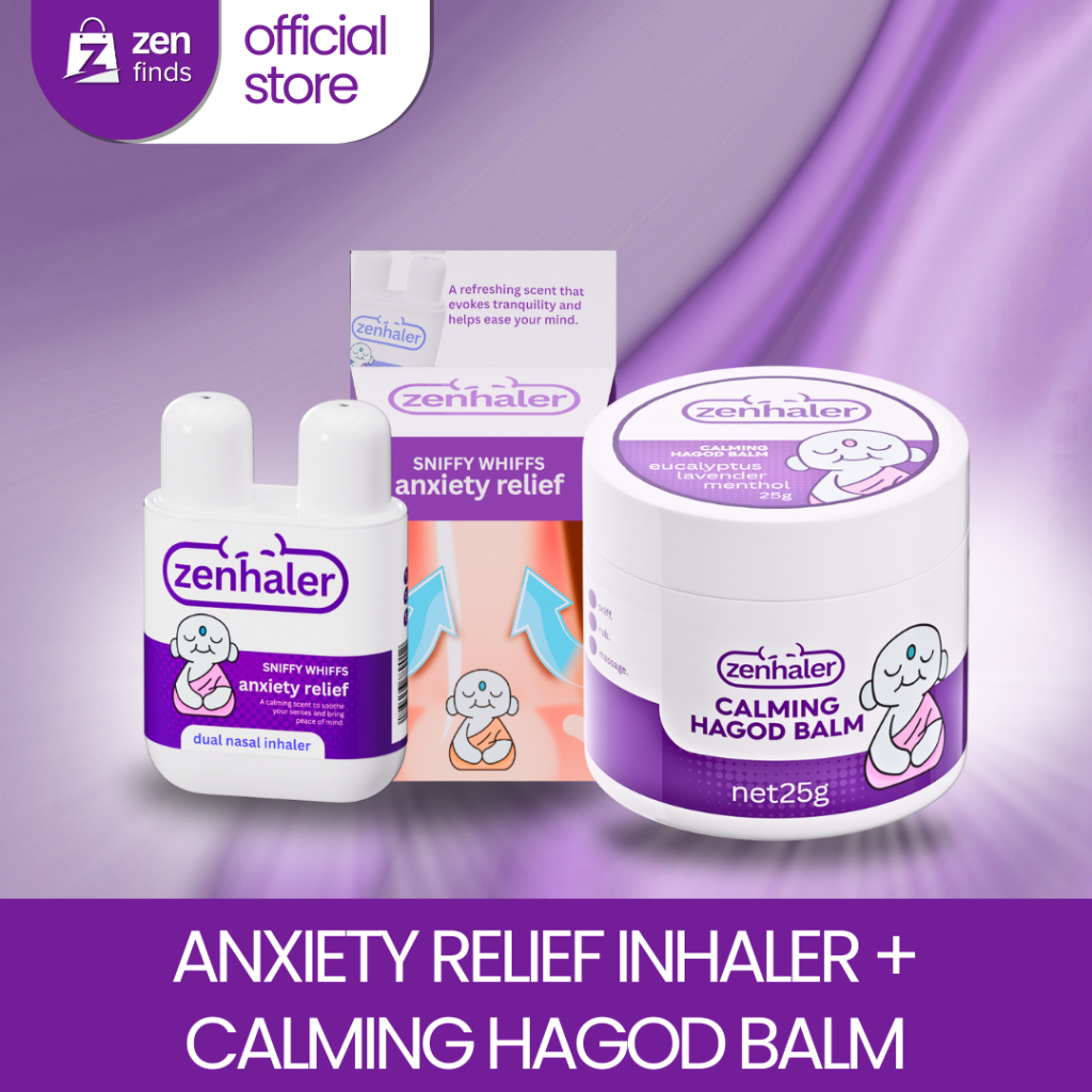 Zenhaler Natural Anxiety Relief Inhaler & Calming Balm for Stress ...