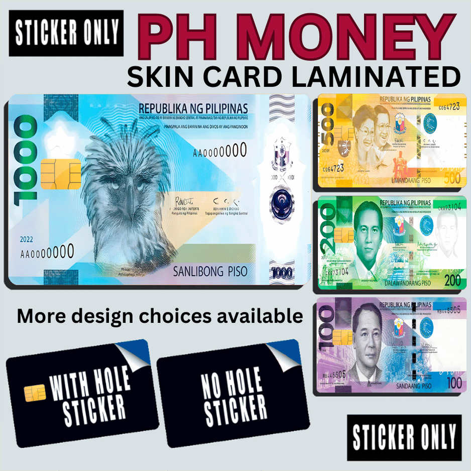 FAKE PH MONEY - STICKER SKIN CARD FOR ATM, CREDIT, DEBIT , BEEP CARD ...