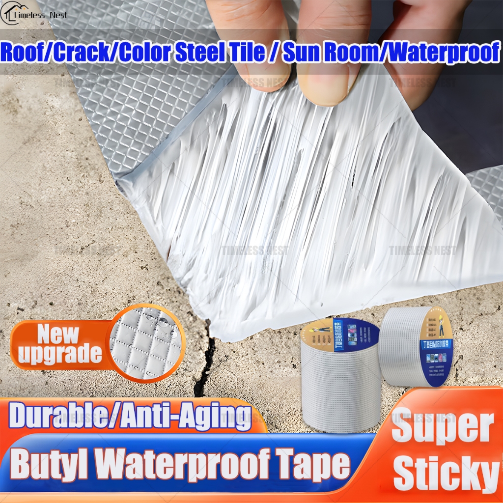 Aluminum Foil Butyl Silver Waterproof Tape For roof leak Sealant Wall ...