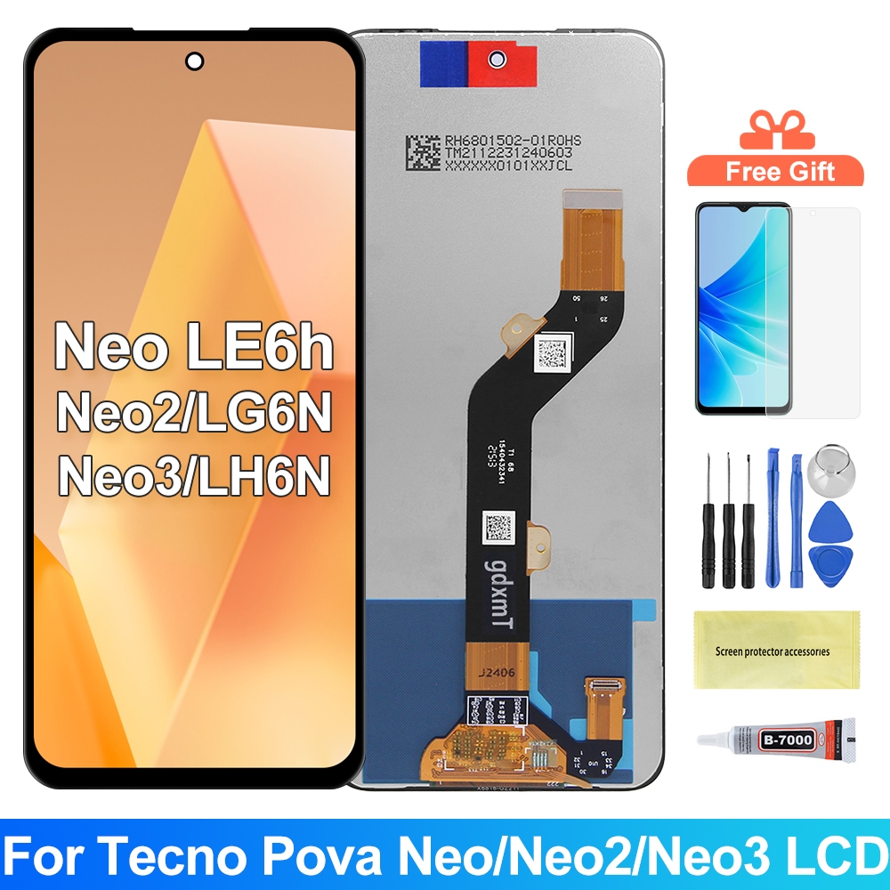Screen Display for Tecno Pova Neo/Pova Neo 2/Neo 3 LE6h LH6 LG6 LCD ...