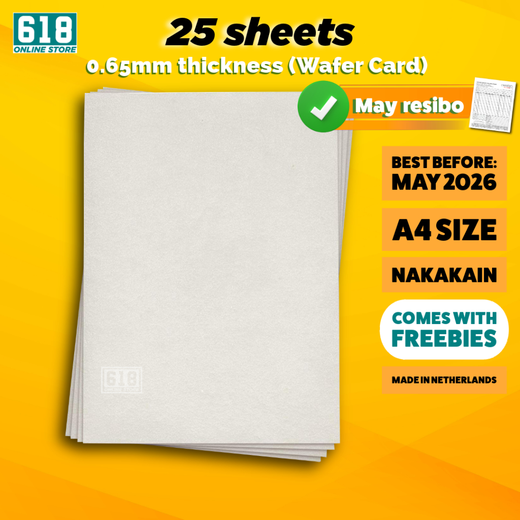 Edible Wafer Paper Thick 25s A4 0.65 mm Wafer Card May 2026 | Shopee ...