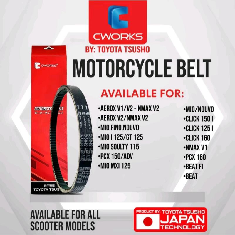 Cworks Motorcycle Belt All Scooter Models Vbelt CVT Belt - Toyota ...