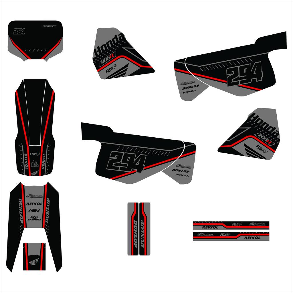 Honda XR 200 ( 2004 - 2012 ) Graphics Kit Sticker Decal [ DS_REV.017 ...