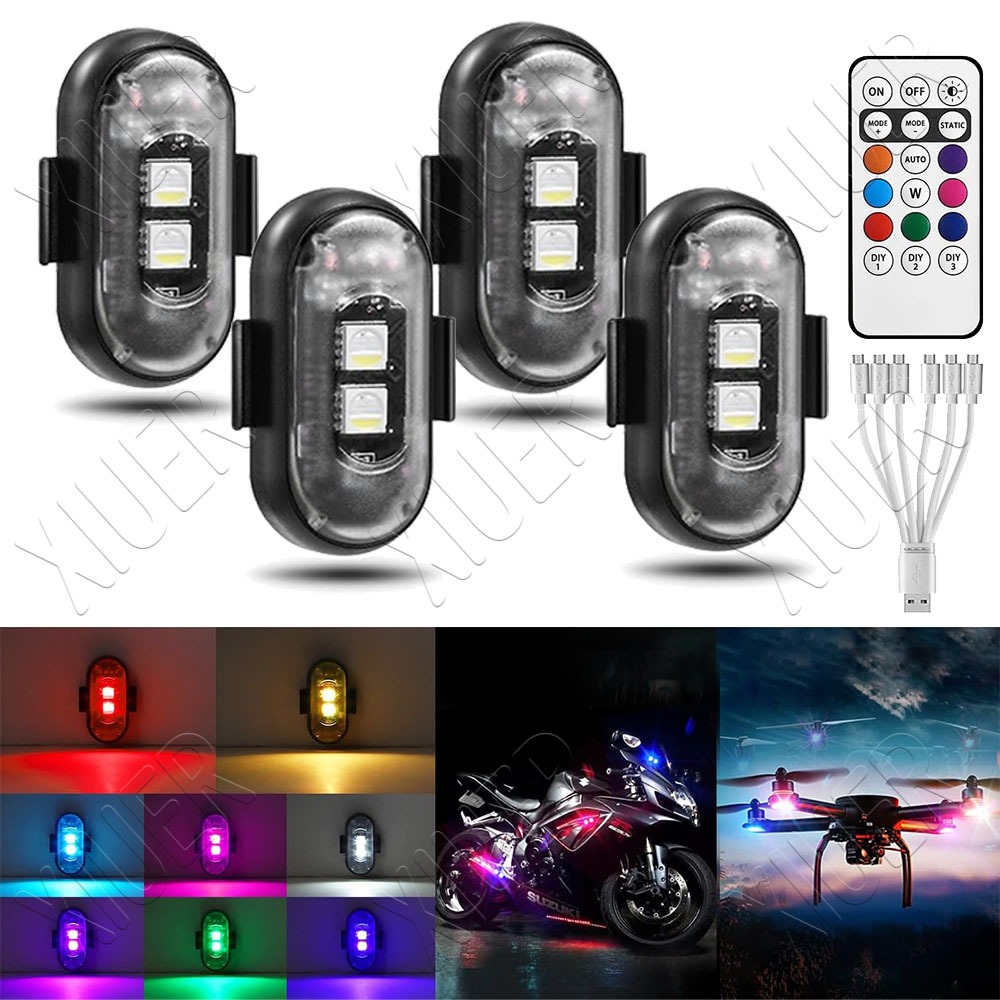 8 Colors Wireless Strobe Waterproof Anti-Collision LED Emergency ...