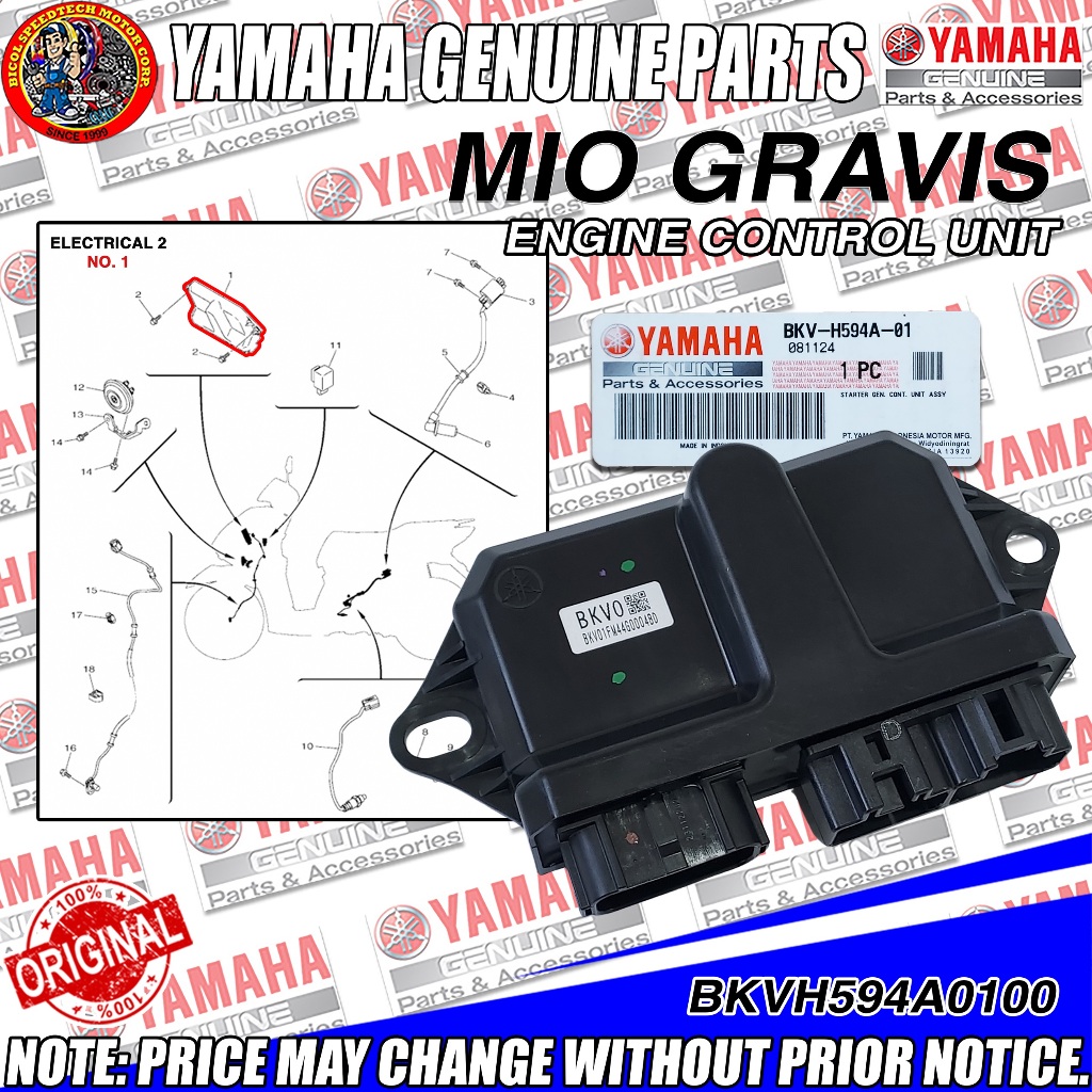 MIO GRAVIS V2 ENGINE CONTROL UNIT (YGP) (GENUINE: BKVH594A0100 ...