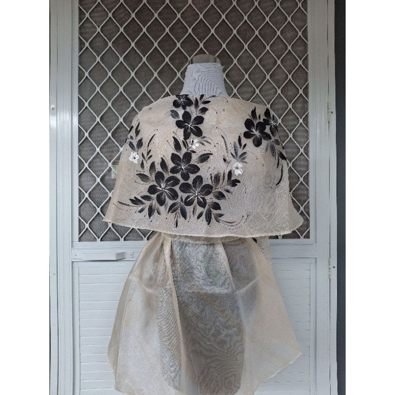 pinya pinya beige black handpaint millys modern filipiniana wrap around ...