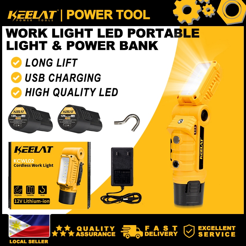 KEELAT KCWL02 Work Light LED Portable Spot Lamp Table Lamp Camping USB ...
