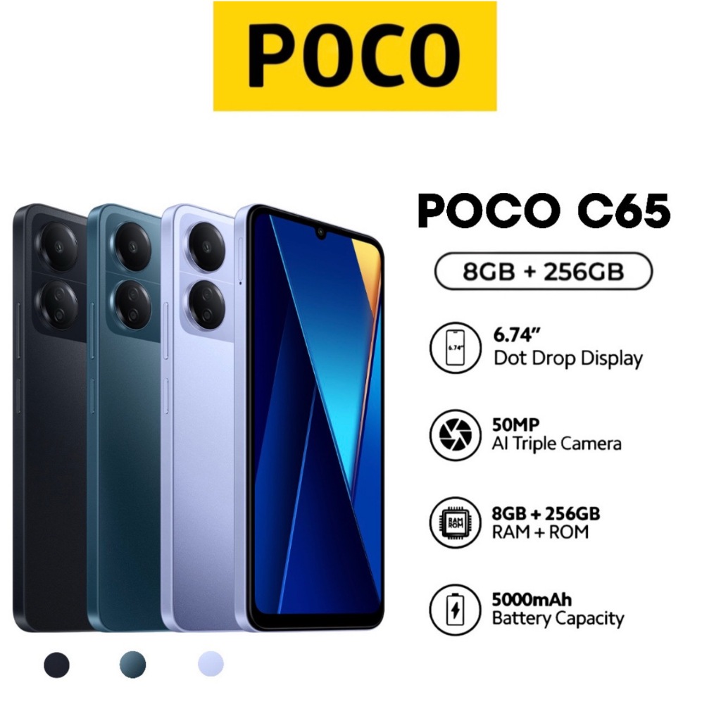 Xiaomi POCO C65 Smartphone | 6GB+128GB / 8GB+256GB | MediaTek Helio G85 | 6.74" 90Hz Display ...