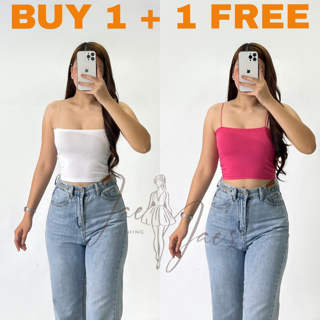 Arianne Buy 1 + 1 Free (2PCS) String Bandeau Crop Top Womenswear Tube ...