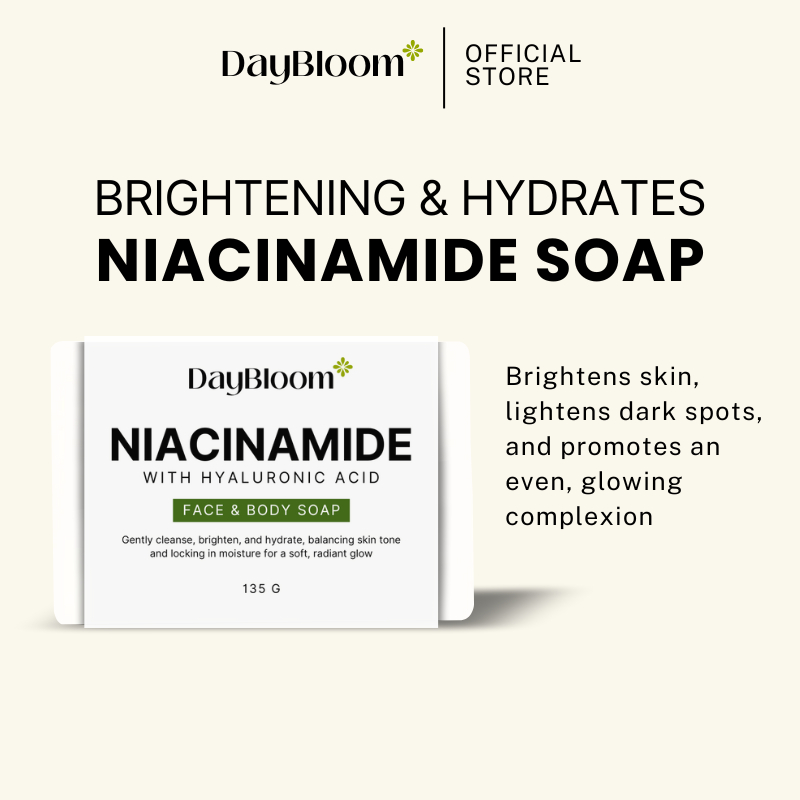 DAYBLOOM Niacinamide with Hyaluronic Acid Face & Body Soap 135g | Shopee Philippines