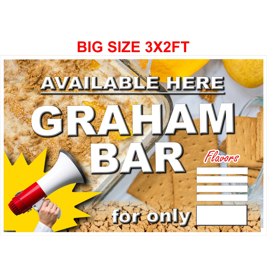 Graham bar tarpaulin signage with free eyelets/holes | Shopee Philippines