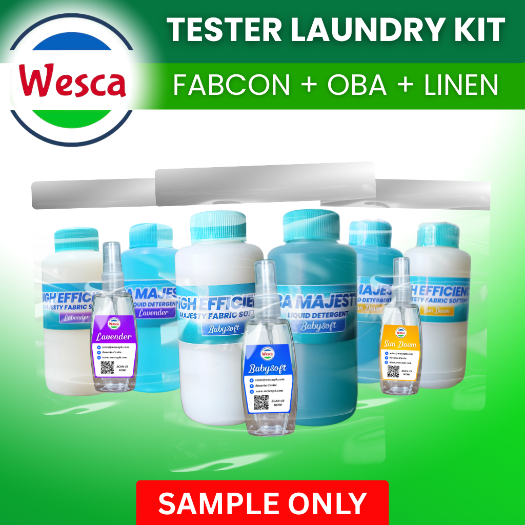 Laundry Sample Set (OBA Detergent, Majesty Fabcon, and Linen Spray ...