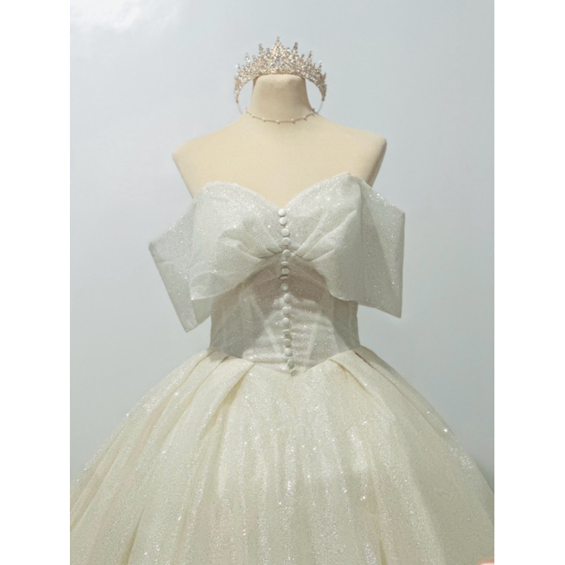 Wedding Gown Long Train Sagala Gown | Shopee Philippines