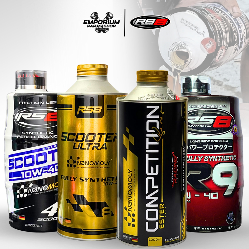 RS8 Motorcycle oils 100% Fully Sythetic/ULTRA/SCOOTER/R9/NANOMOLY (1L ...