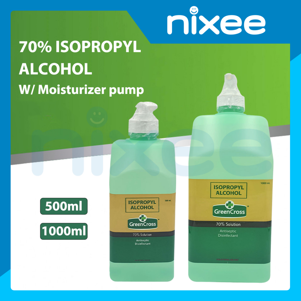 Green Cross Alcohol 70% W/ Moisturizer pump 500ml 1000ml NIXEE.PH ...