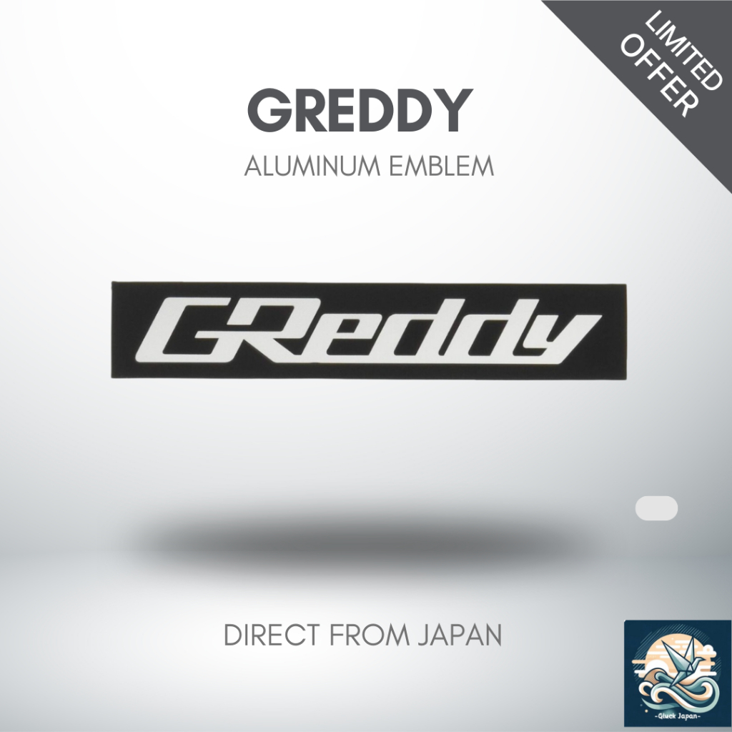 TRUST GReddy Aluminum Emblem (GReddy Logo) Black/Silver W105mm x H20mm ...