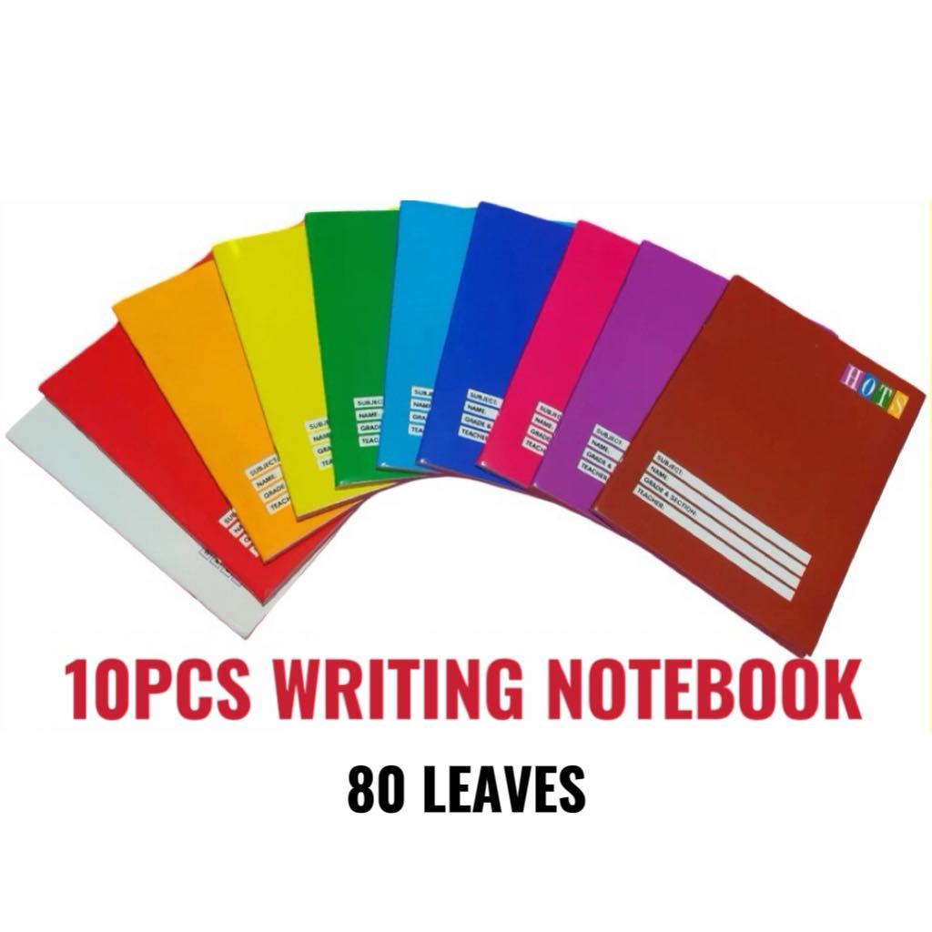 10pcs Writing Notebook 80 Leaves - A5 (Regular Notebook Size) Grade 1 ...