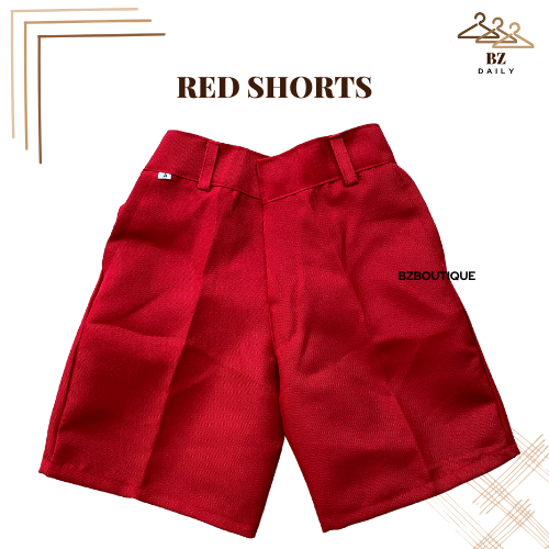 Red Garterized Shorts School Uniform for Boys Kinder Elementary High ...
