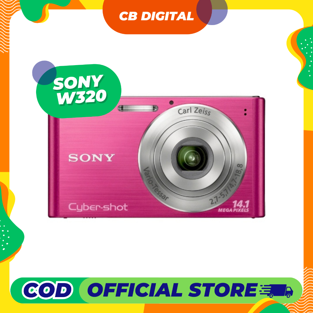 14.1 MP Pink Sony Cybershot DSC-W320 W320 Digital Camera Digicam Used ...
