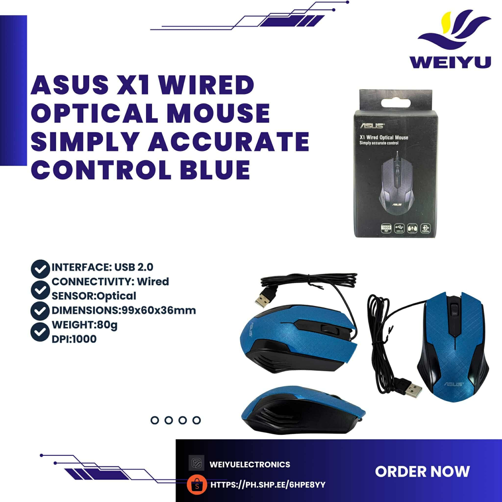 ASUS X1 Wired Optical Mouse Simply Accurate Control(Random color ...