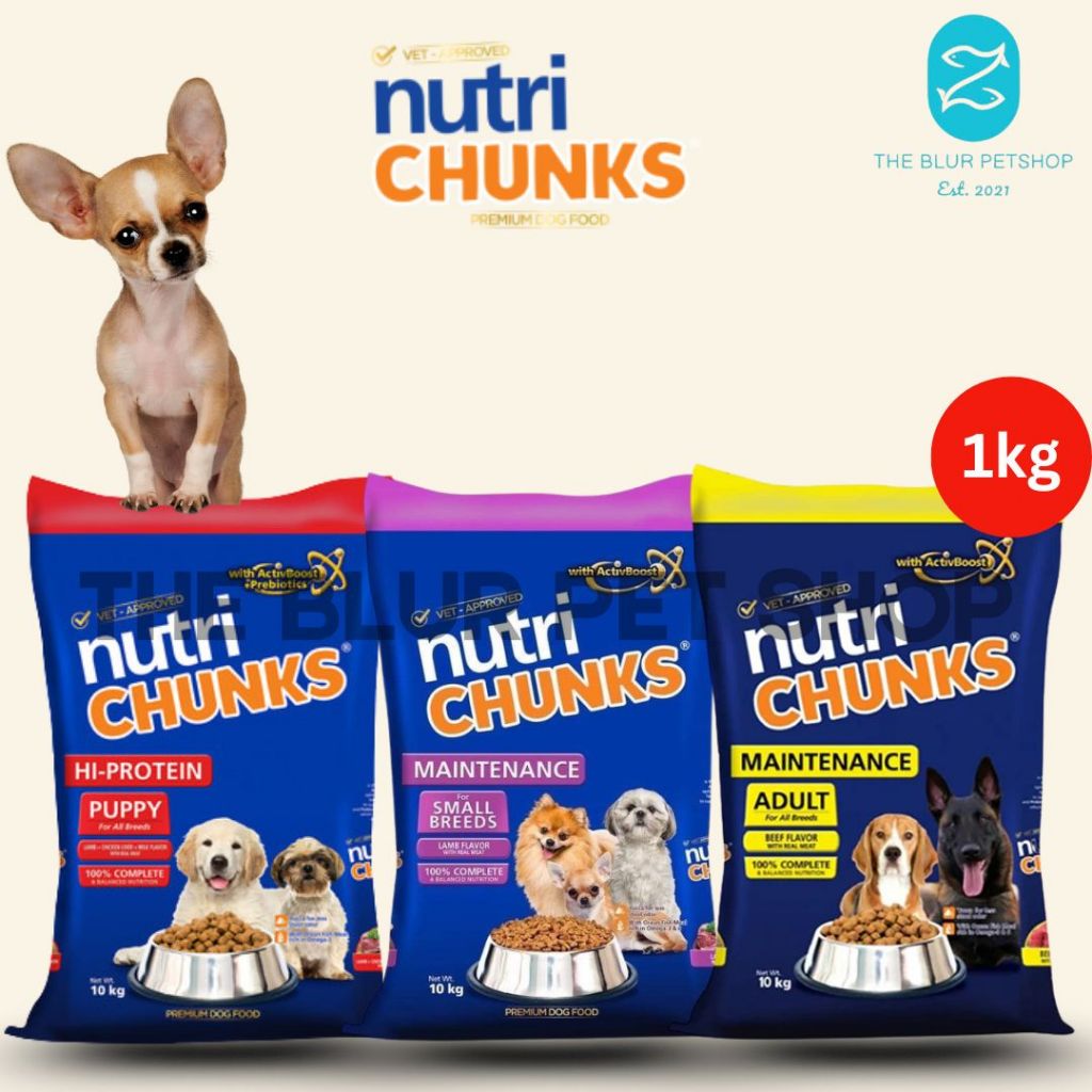 1kg All Stages Nutrichunks Maintenance Adult Puppy Beef Dog Dry Food ...