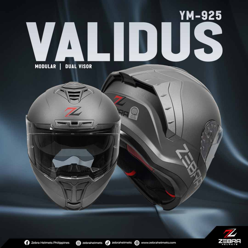 ZEBRA VALIDUS Modular Helmet Full Face Dual Visor Helmet motorcycle ...