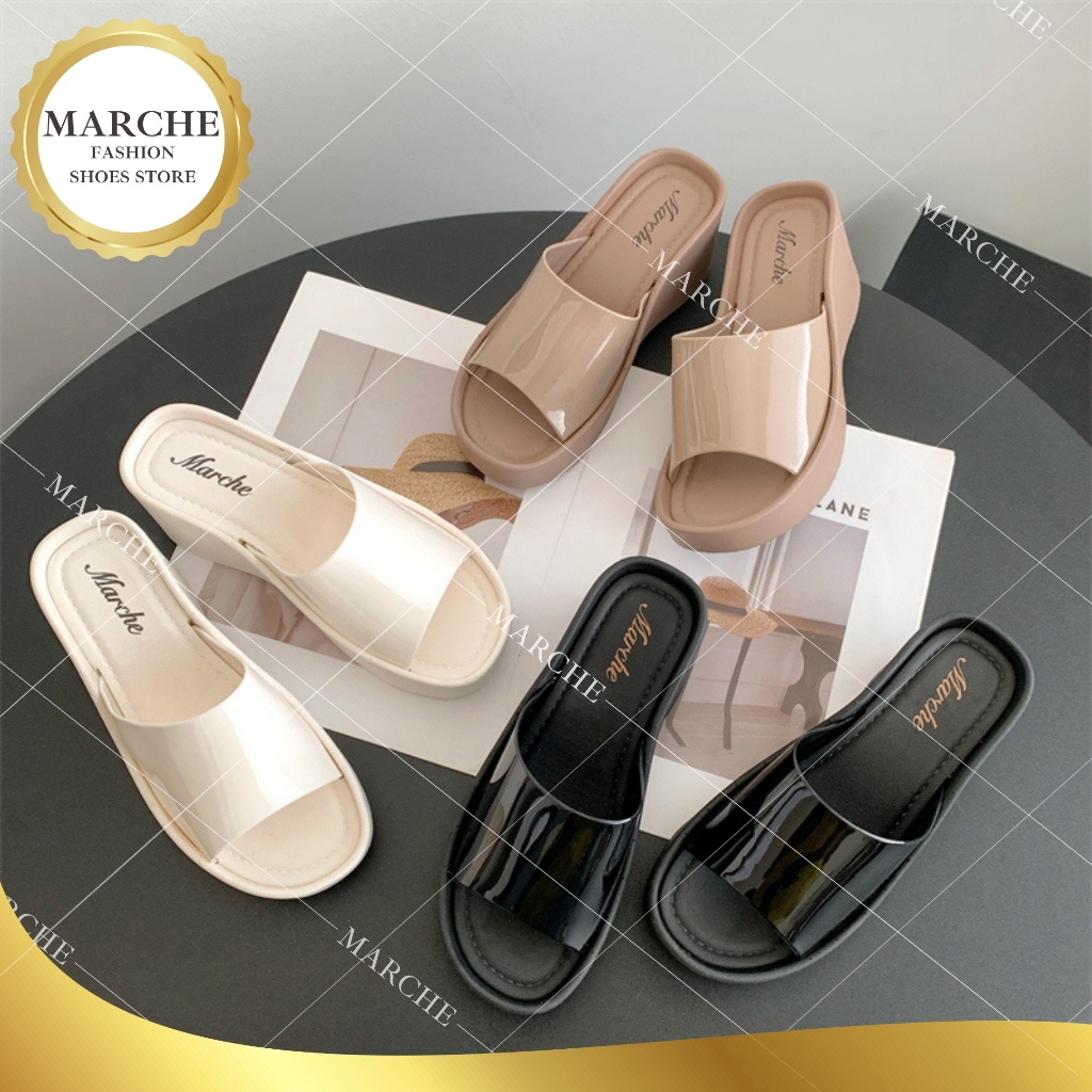 Marche Women's Casual Sandals Thick-Soled Simple One Strap Wedge With ...