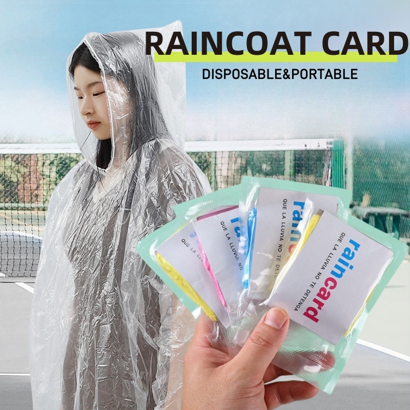 Card Raincoat Disposable Portable Raincoat Whole Body Rain Cover ...