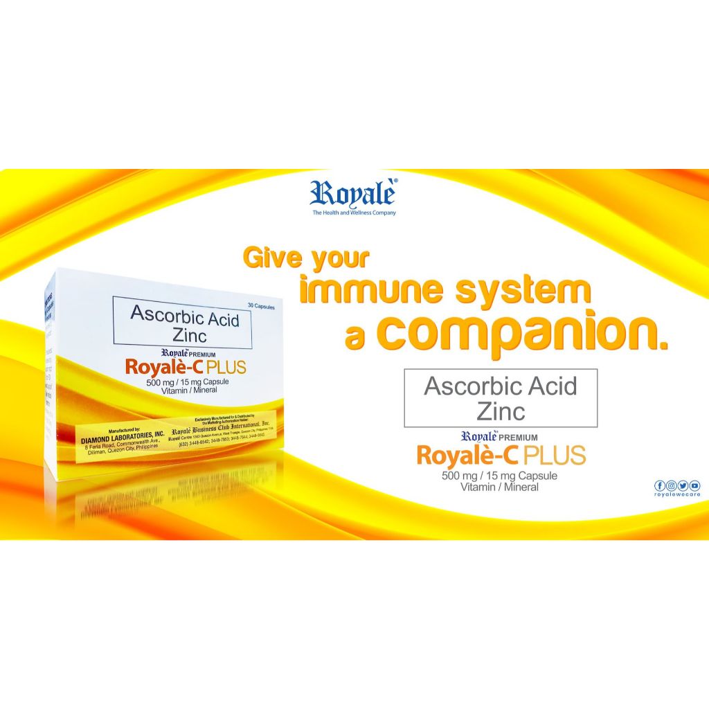 ROYALE VITAMIN C-PLUS ASCORBIC ACID (with zinc) 30 capsules | Shopee ...