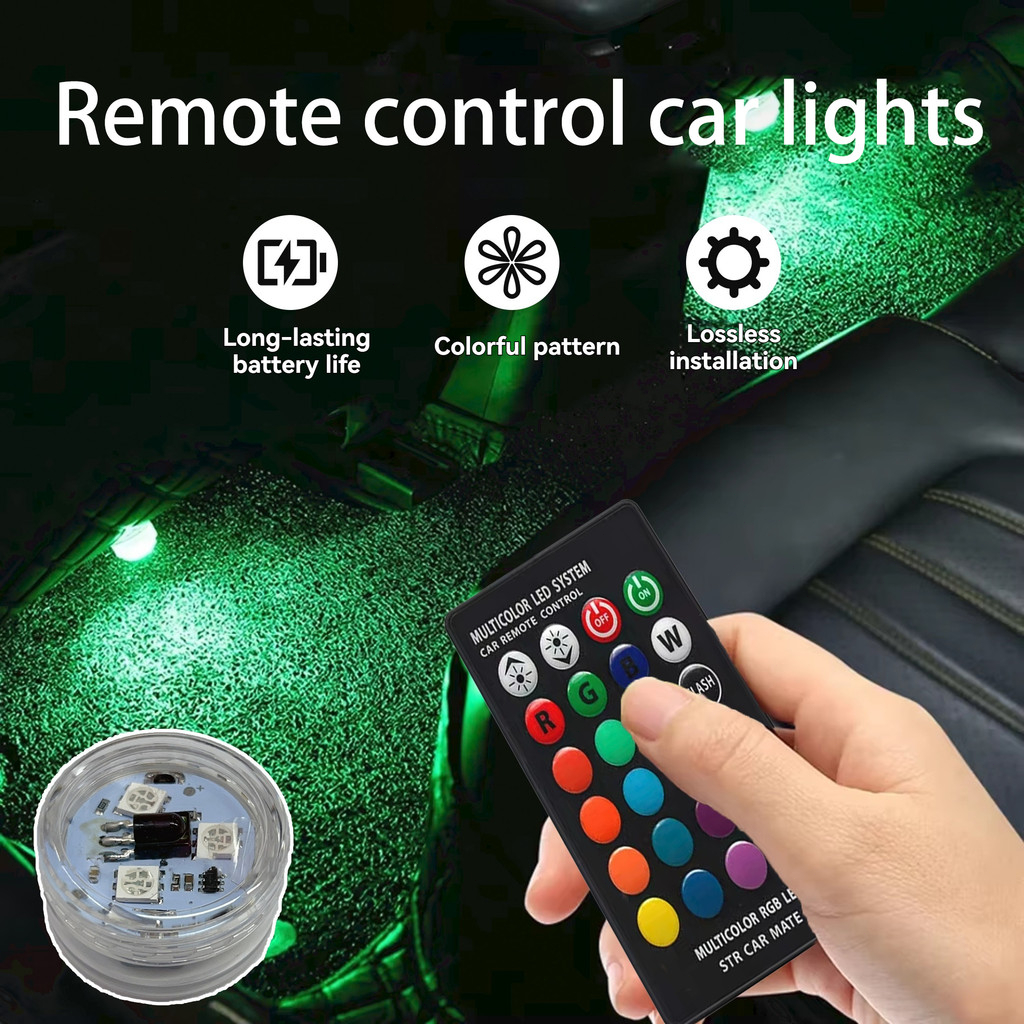 RGB wireless LED Car Interior Atmosphere Lights Remote Control Auto ...