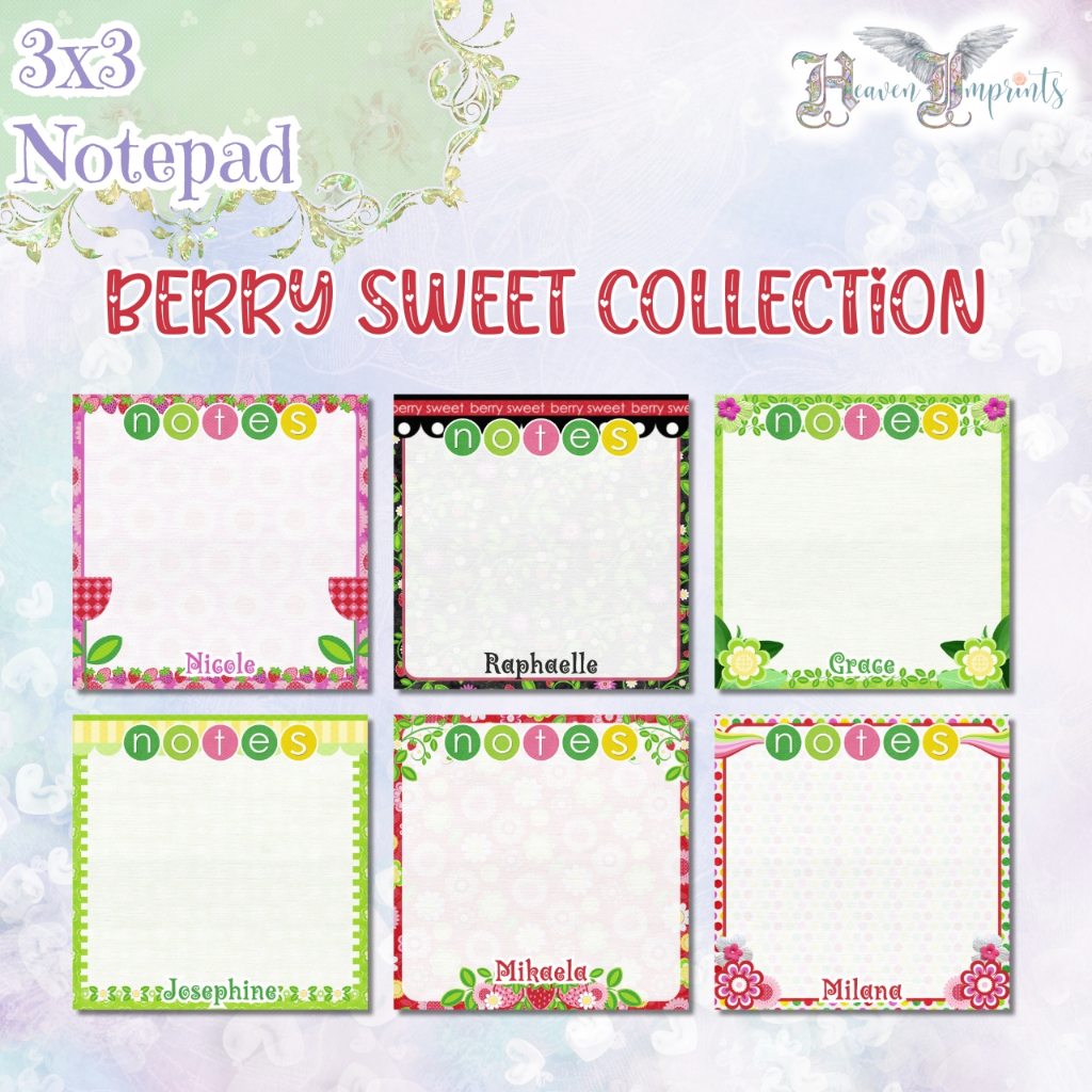 3x3 Notepad | Personalized Tear-Off Memo Pad / Sticky Notepad - Berry ...