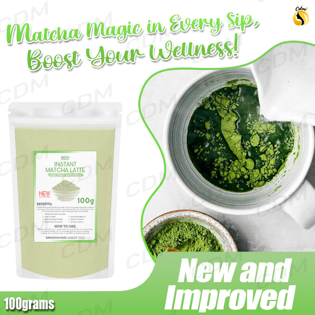 New and Improved Taste of Instant Matcha LATTE Sweetened with Stevia ...