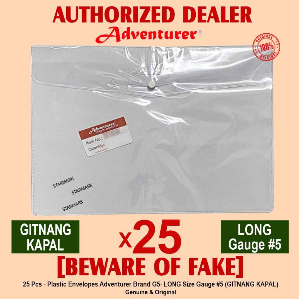 Plastic Envelope Envelopes LONG Size Adventurer Brand GITNANG KAPAL G5 ...