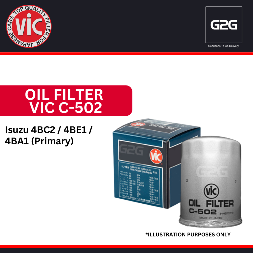 Oil Filter Vic C-502 Isuzu 4BC2 / 4BE1 / 4BA1 (Primary) | Shopee ...