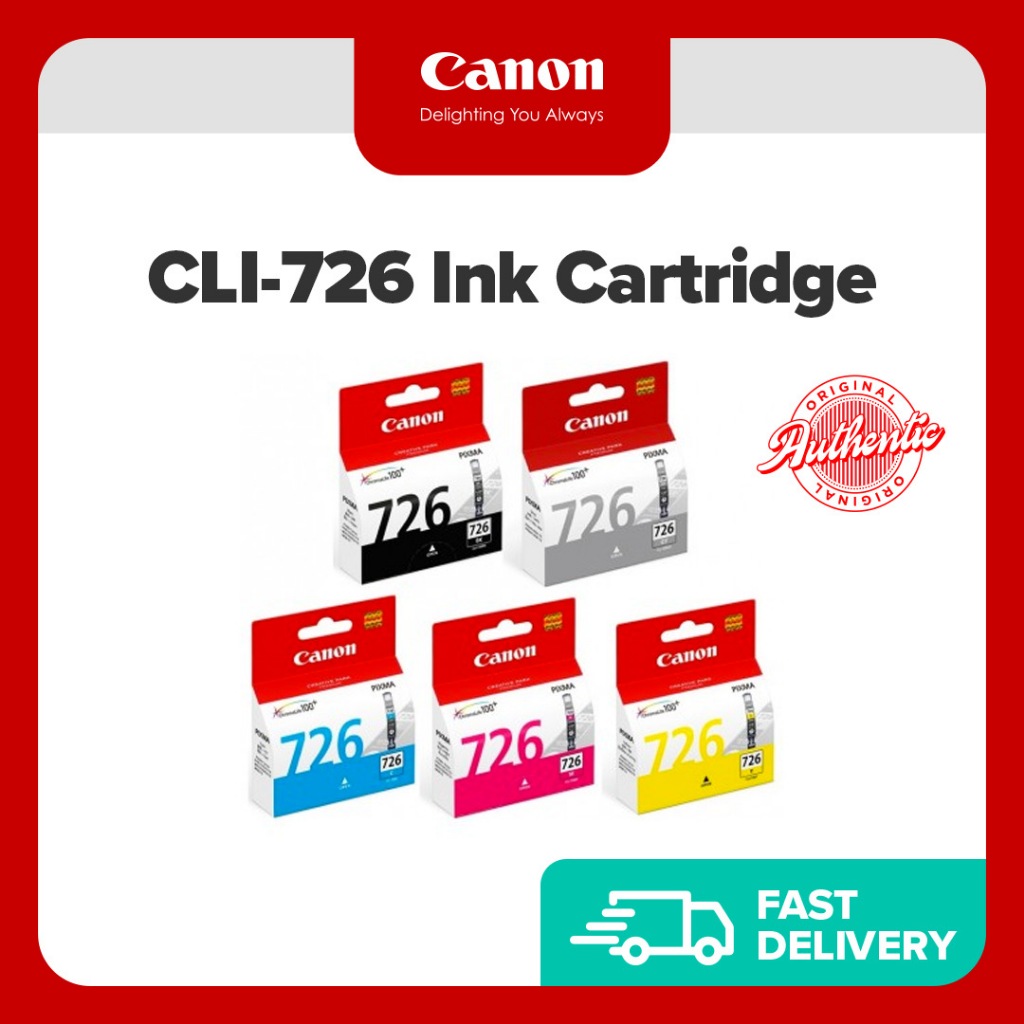 Canon CLI-726 Ink Cartridge (Cyan, Magenta, Yellow, Gray) | Shopee ...