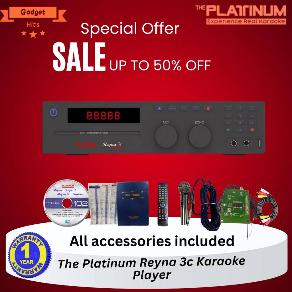 The Platinum Reyna 3C Karaoke Player Free wired mic -VOLUMER 102 UPDATED CD | Shopee Philippines