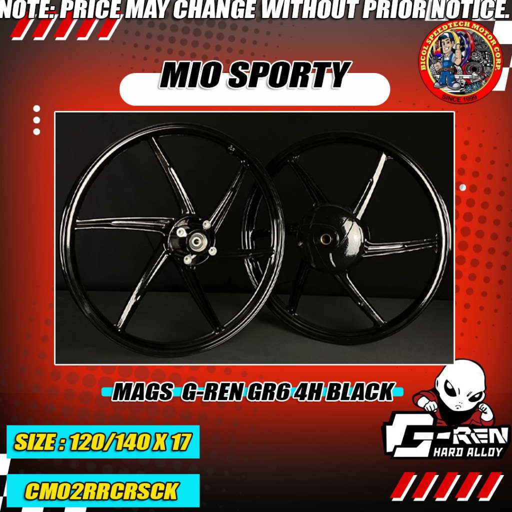MIO SPORTY MAGS G-REN 120/140 X 17 GR6-010 4HOLES (CM02RRCRSC) | Shopee ...