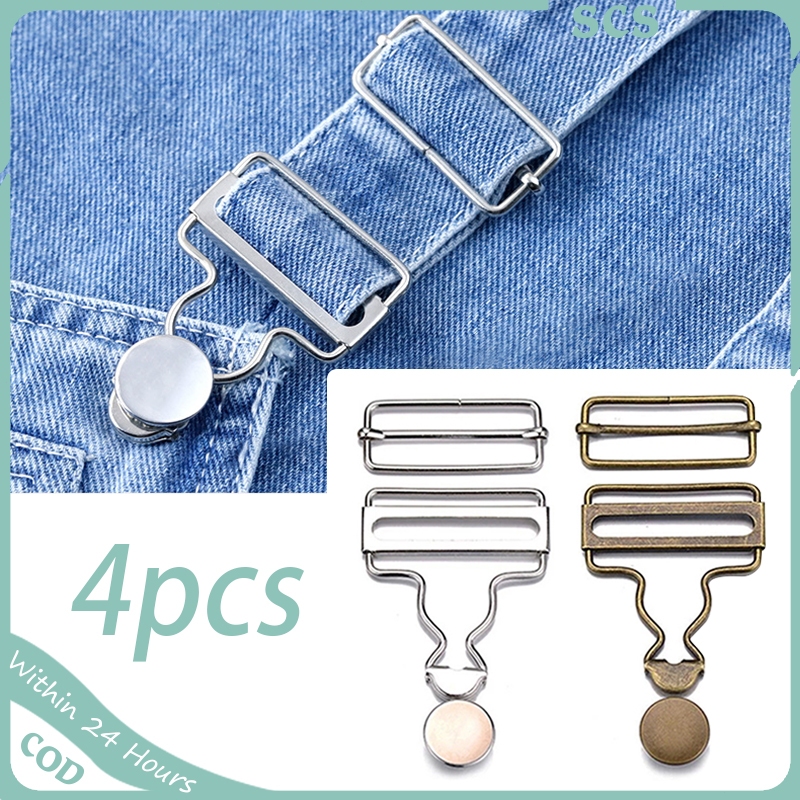 4 Sets Suspender Overall Buckles Dungaree Fastener with Buckle Slider ...